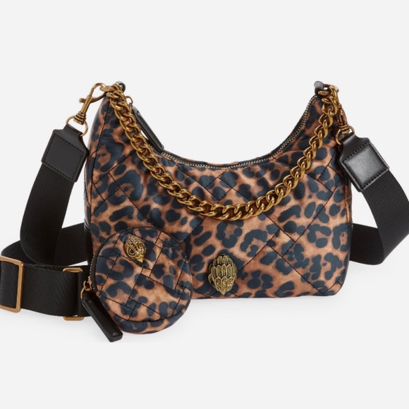 Kurt Geiger | Bags | Kurt Geiger London Quilted Leopard Print Satin Crossbody Bag | Poshmark